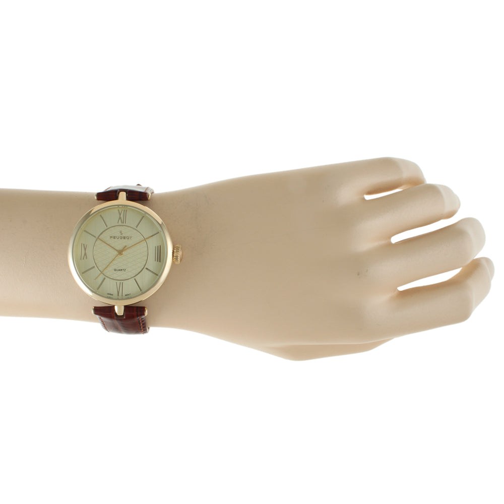 Women's Easy to Read Watch T-Bar with Leather Strap