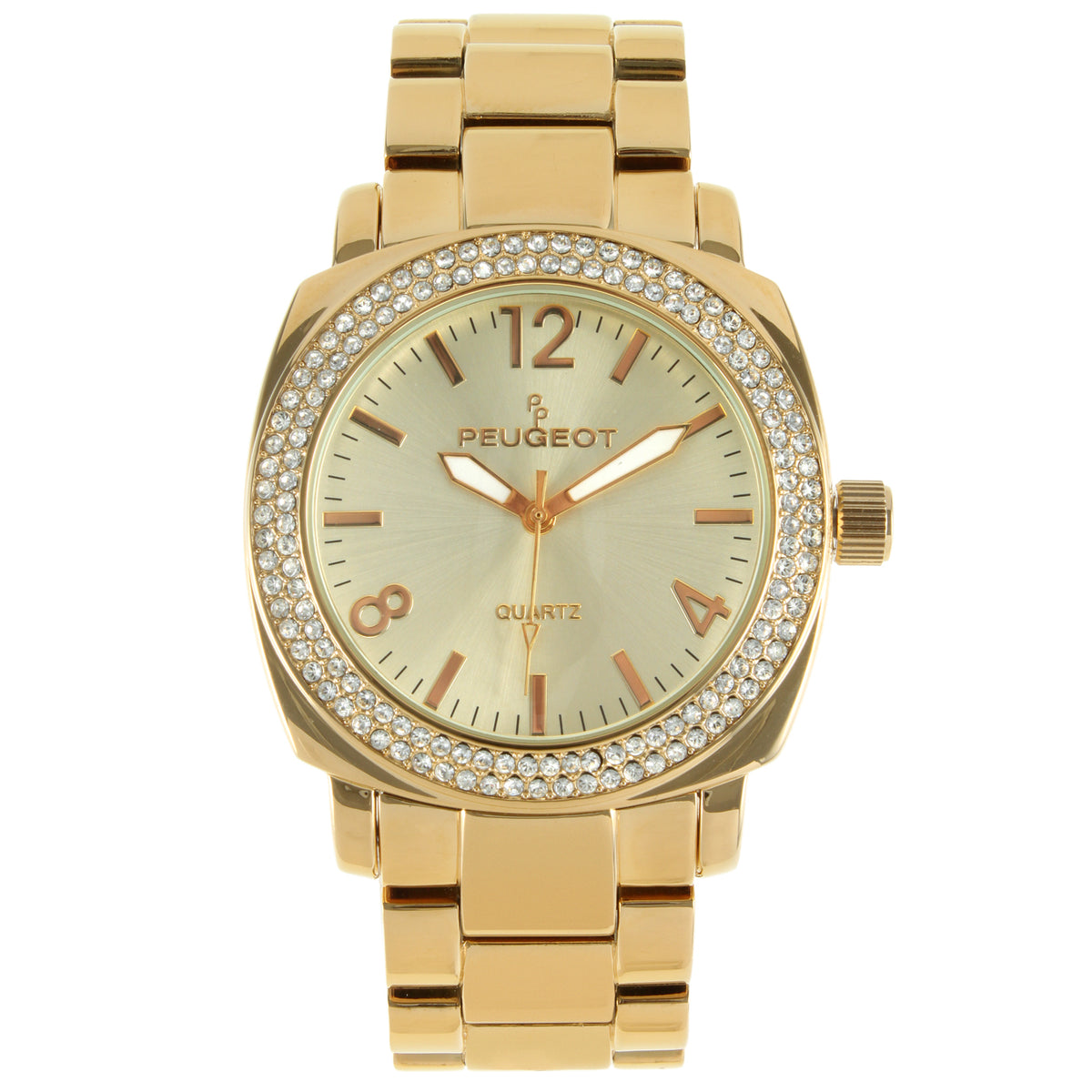 Woman Watches- Boyfriend Oversized with Swarovski Crystal Bezel by Peugeot