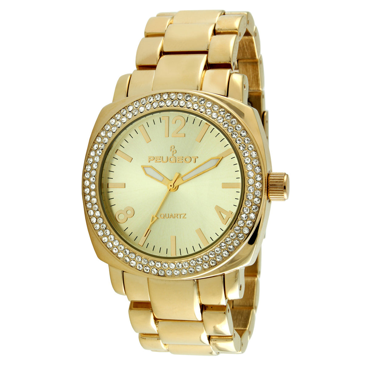 Woman Watches- Boyfriend Oversized with Swarovski Crystal Bezel by Peugeot
