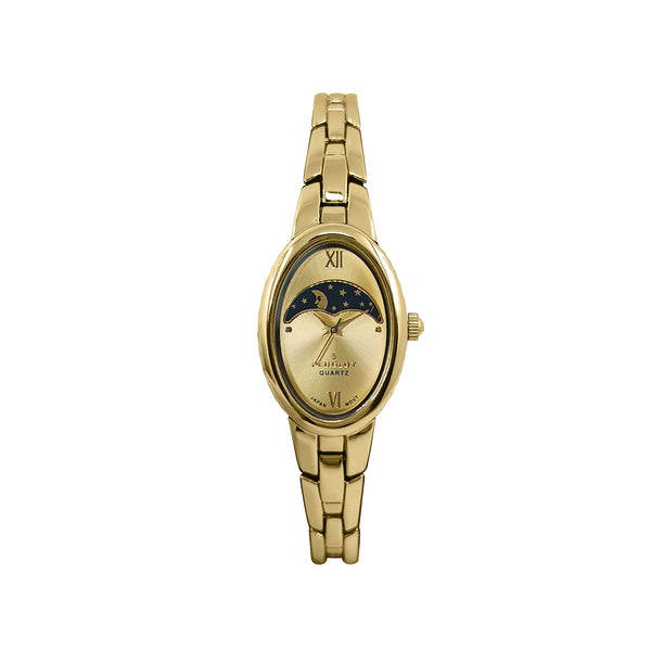 Peugeot Women's Watch Gold Dial Sun Moon Watch 30x25mm Link Bracelet ...