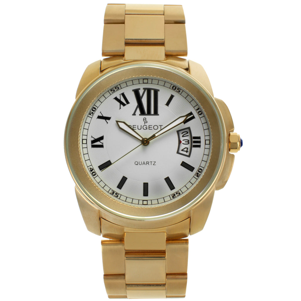 Men's Calendar Gold Watch Stainless Steal