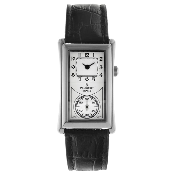 Men's Doctors Watch Silver Rectangular Large Second Hand Black Strap ...