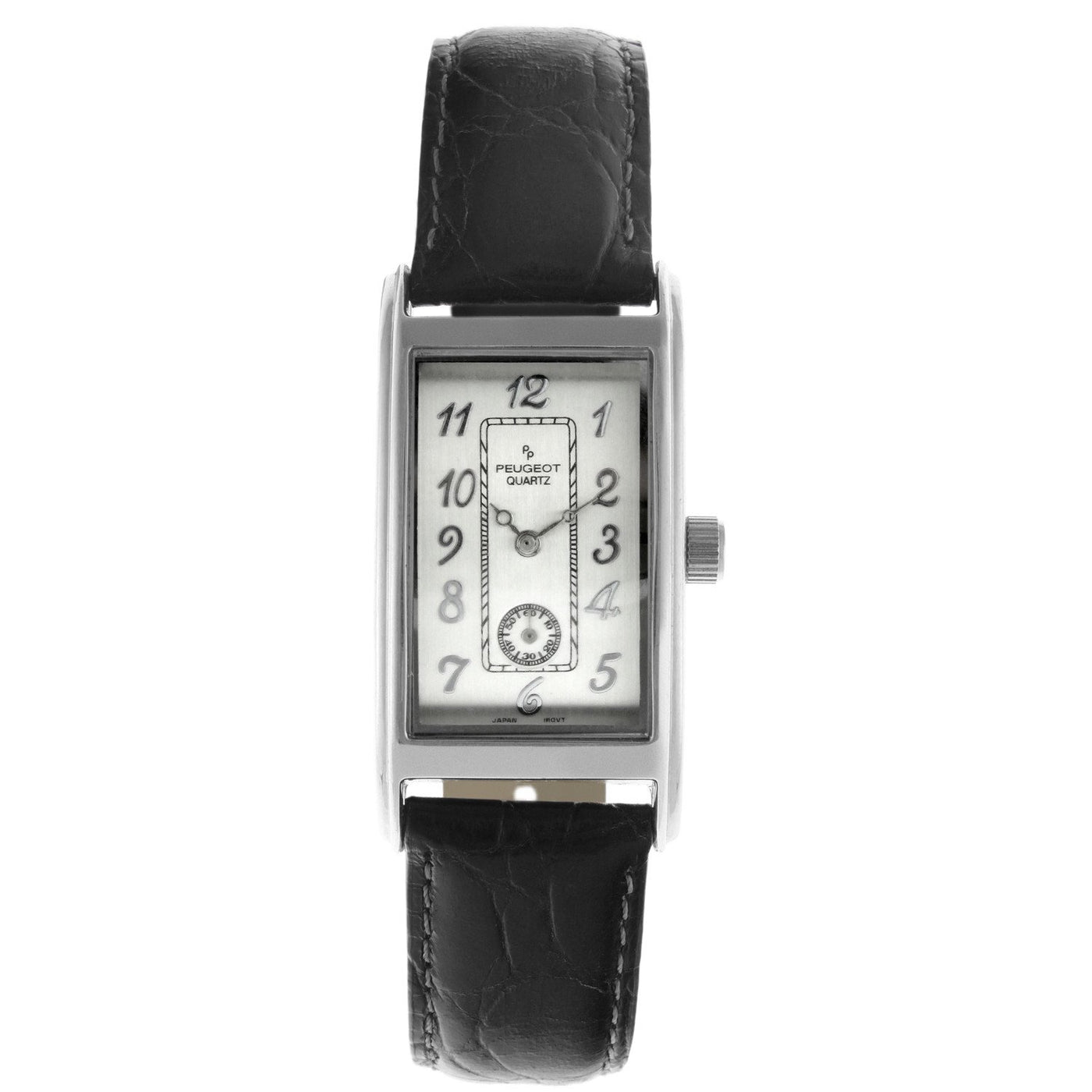 Men's Doctors Watch Gold Rectangular Large Second Hand Brown Strap.