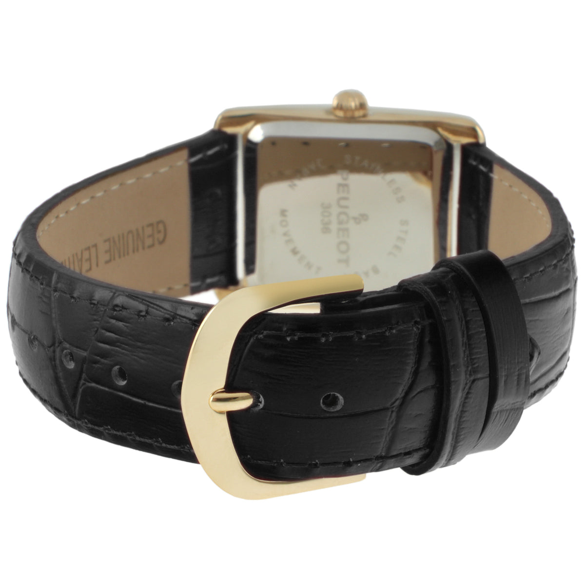 Women Tank Shape Watch With Genuine Leather Strap