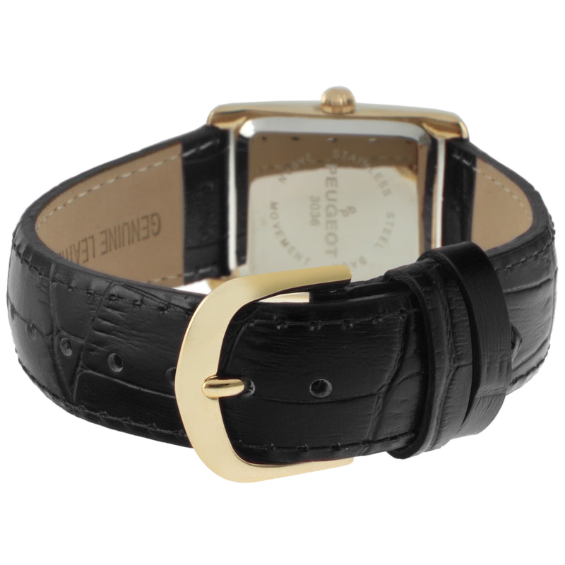 Women Tank Shape Watch With Genuine Leather Strap - Peugeot Watches
