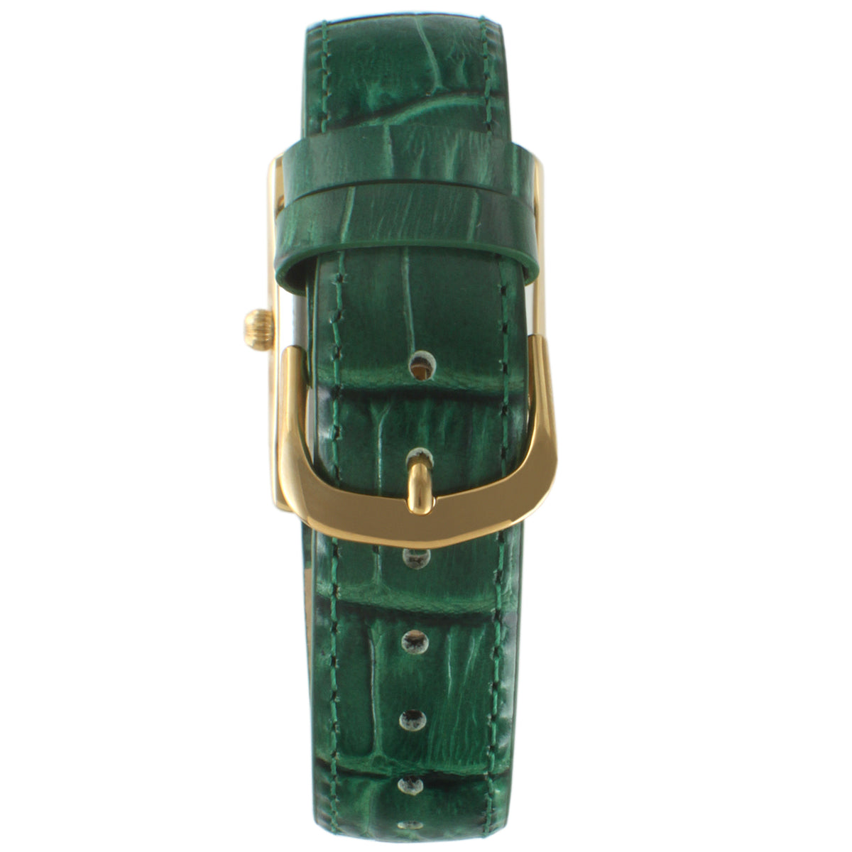 Women's Tank shape Watch with Genuine Green Leather Strap - Peugeot Watches