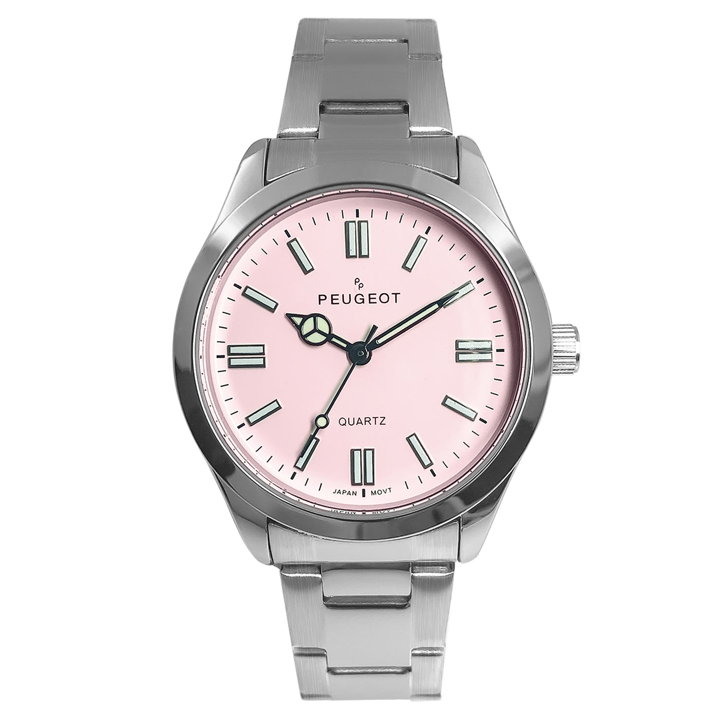 Peugeot Women Watch Round Sport Pink Dial Stanless Steel Bracelet